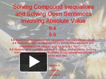PPT – Solving Compound Inequalities and Solving Open Sentences ...