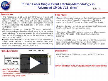 PPT – Pulsed Laser Single Event Latchup Methodology in Advanced CMOS ...