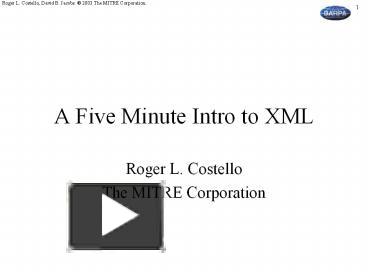 PPT – A Five Minute Intro to XML PowerPoint presentation | free to ...