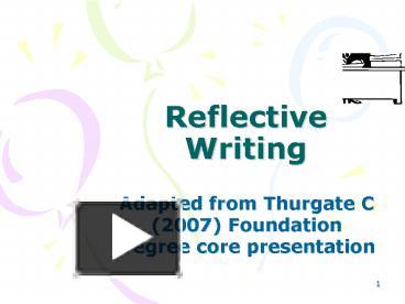 Reflective Writing presentation | free to view