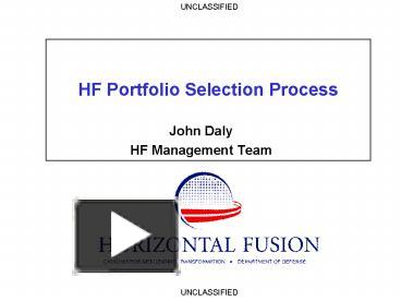 PPT – HF Portfolio Selection Process PowerPoint presentation | free to ...
