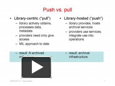 PPT – Push vs' pull PowerPoint presentation | free to view - id: 1dcc0c ...