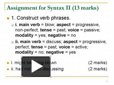 PPT – Assignment for Syntax II 13 marks PowerPoint presentation | free ...