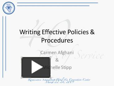 PPT – Writing Effective Policies PowerPoint presentation | free to view ...