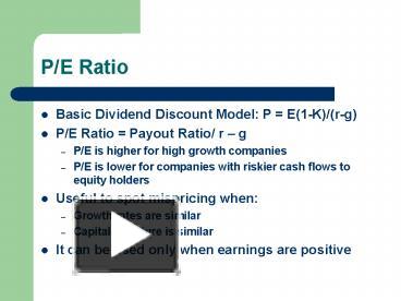 PE Ratio presentation | free to view