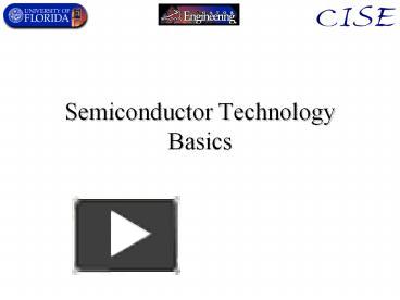 PPT – Semiconductor Technology Basics PowerPoint presentation | free to ...