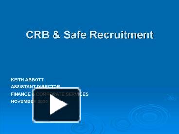 CRB presentation | free to view