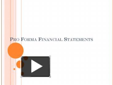Pro Forma Financial Statements presentation | free to download