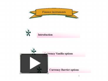 PPT – Finance instruments PowerPoint presentation | free to download ...