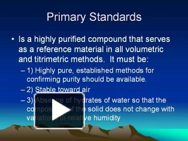 Primary Standards presentation | free to download