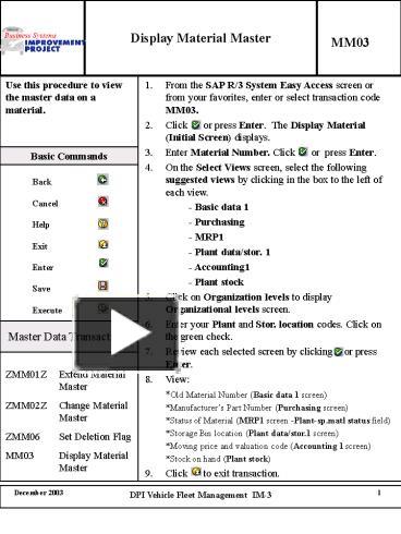 PPT – Display Material Master PowerPoint presentation | free to ...
