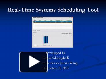 RealTime Systems Scheduling Tool presentation | free to view