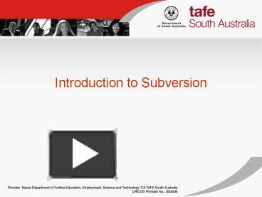 Introduction to Subversion presentation | free to view