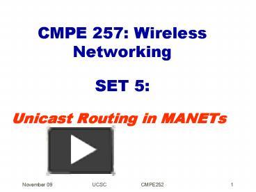 PPT – CMPE 257: Wireless Networking SET 5: PowerPoint presentation ...