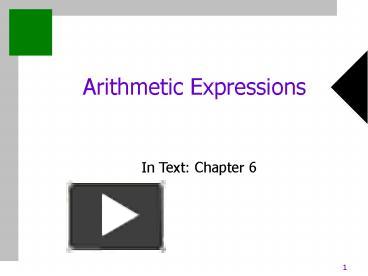 Arithmetic Expressions presentation | free to download