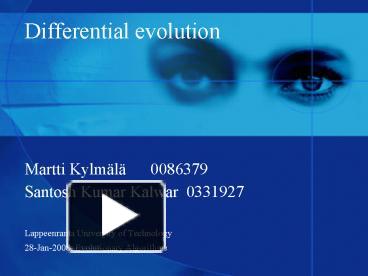 Differential evolution presentation | free to view