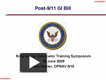 Post911 GI Bill presentation | free to view