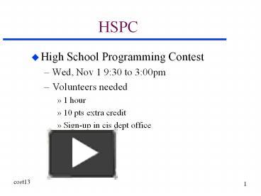 PPT – HSPC PowerPoint presentation | free to download - id: 1e0864-ZDc1Z