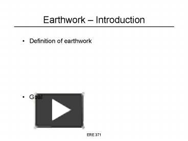 Earthwork Introduction presentation | free to view