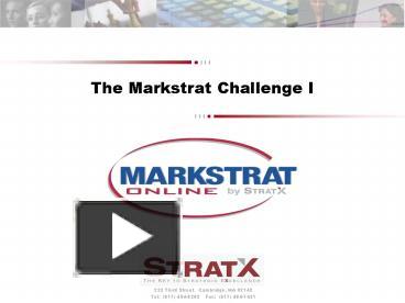 The Markstrat Challenge I presentation | free to view