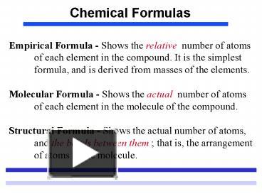Chemical Formulas presentation | free to view