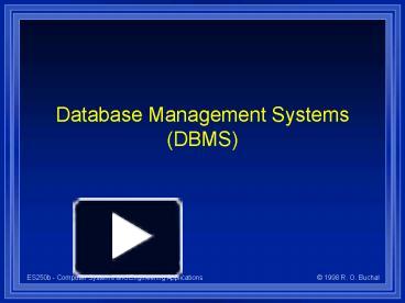 PPT – Database Management Systems DBMS PowerPoint presentation | free ...