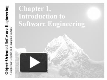Chapter 1, Introduction to Software Engineering presentation | free to ...