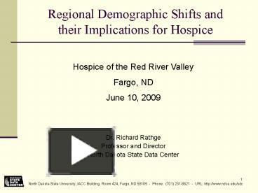 PPT – Regional Demographic Shifts and their Implications for Hospice ...