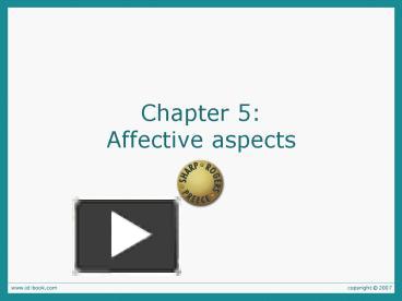 Chapter 5: Affective aspects presentation | free to view