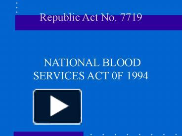 Republic Act No' 7719 presentation | free to view