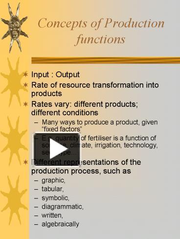 Concepts of Production functions presentation | free to view