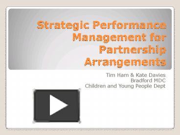 PPT – Strategic Performance Management for Partnership Arrangements ...