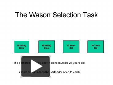 The Wason Selection Task presentation | free to view
