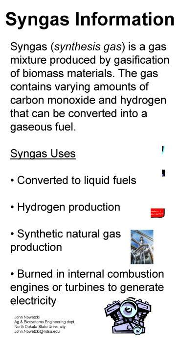Syngas Information presentation | free to view