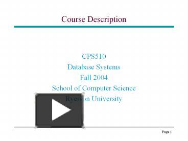 Course Description presentation | free to download