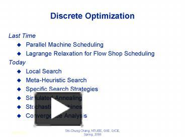 Discrete Optimization presentation | free to view