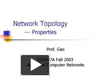 PPT – Network Topology Properties PowerPoint presentation | free to ...