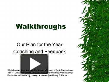Walkthroughs presentation | free to view
