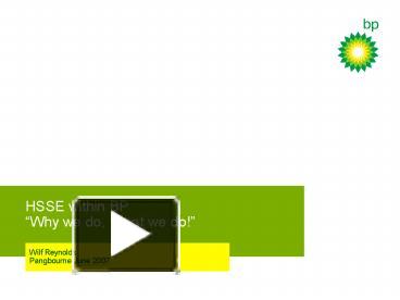 HSSE within BP presentation | free to view