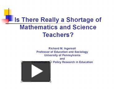 The Teacher Shortage: Causes and Solutions presentation | free to view