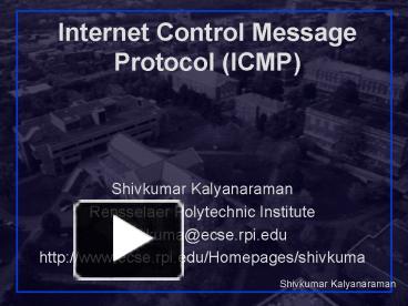 Internet Control Message Protocol ICMP presentation | free to view