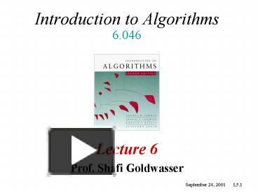 PPT – Introduction to Algorithms 6'046 PowerPoint presentation | free ...