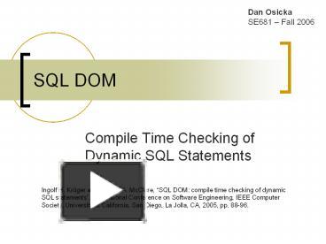 SQL DOM presentation | free to view