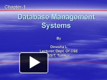 Database Management Systems presentation | free to view