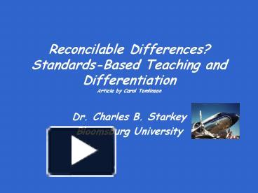 Reconcilable Differences StandardsBased Teaching and Differentiation ...