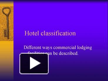 Hotel classification presentation | free to view