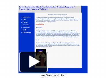 PPT – WebQuest Introduction PowerPoint presentation | free to download ...