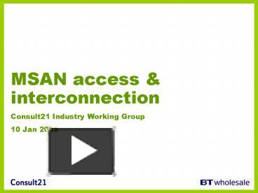 MSAN access presentation | free to view