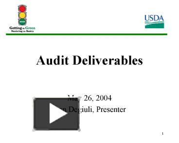PPT – Audit Deliverables PowerPoint presentation | free to view - id ...