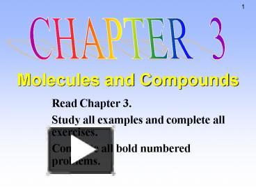 PPT – Molecules and Compounds PowerPoint presentation | free to view ...